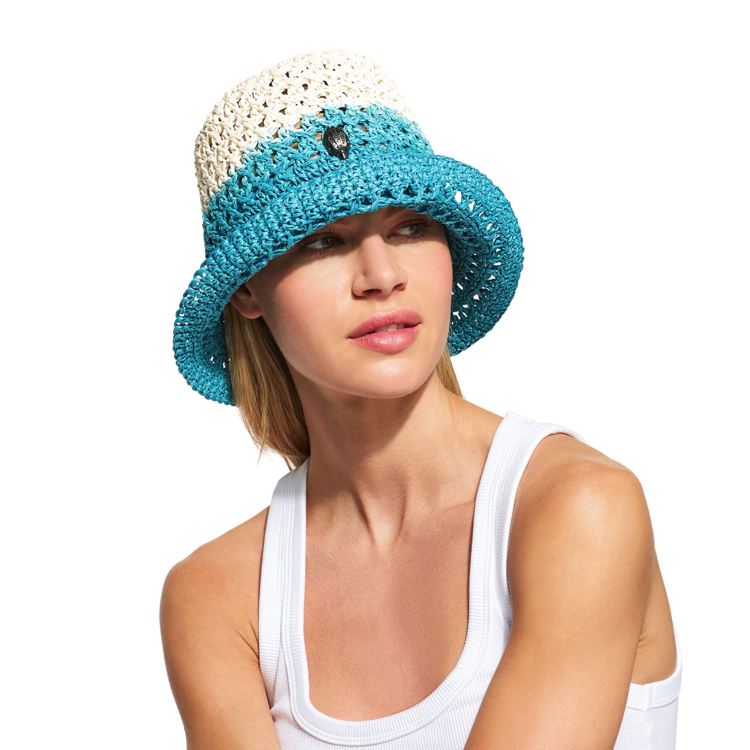 STRAW BUCKET HAT - KURT GEIGER LONDON HATS