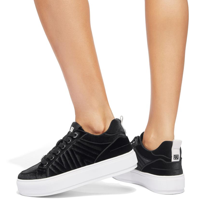Black fabric sneakers store